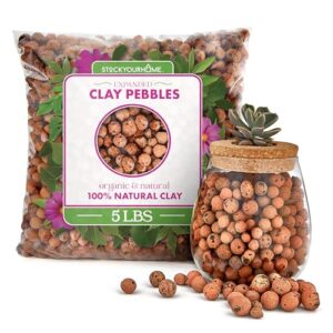 stock your home 5lbs leca balls expanded clay pebbles hydroponics soil supplies for indoor garden plants - organic aquaponics grow media drainage layer terrarium