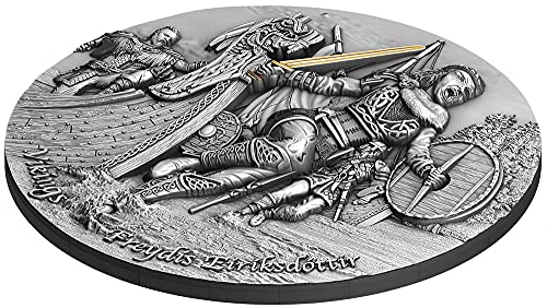 2021 DE Vikings Legend PowerCoin Freydis Eiriksdottir Vikings 2 Oz Silver Coin 5$ Niue 2021 Antique Finish