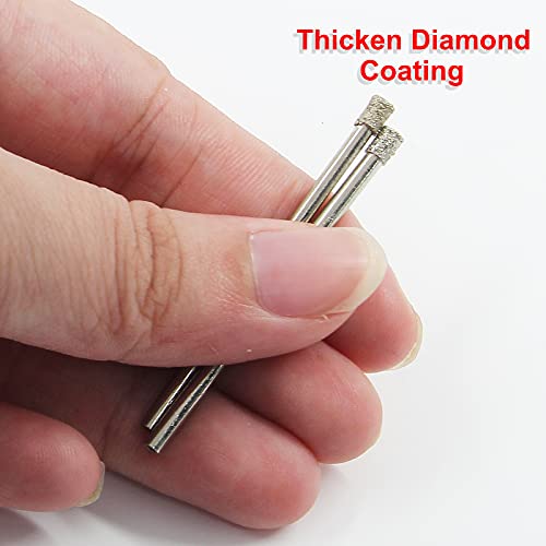 Luomorgo 12Pcs 3mm/1/8 inch Diamond Hole Saw, 1/5 inch Cutting depth Diamond Diamond Drill Bits for Glass Ceramic Marble Porcelain Tile Granite Quartz Gemstone