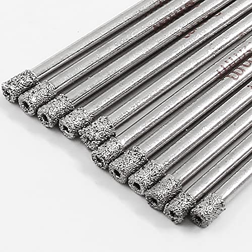 Luomorgo 12Pcs 3mm/1/8 inch Diamond Hole Saw, 1/5 inch Cutting depth Diamond Diamond Drill Bits for Glass Ceramic Marble Porcelain Tile Granite Quartz Gemstone