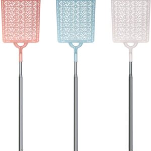 3 Pieces Fly Swatter Manual Retractable Fly Swatter Detachable Telescopic Fly Swatter, 3 Colors