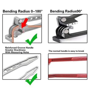 Pipe Bender 180°Tube Bender Copper Tubing Bender, Ratchet Tubing Bender for 3/8",1/4",5/16",for Copper, Brass, Aluminum and Thin Steel Pipes