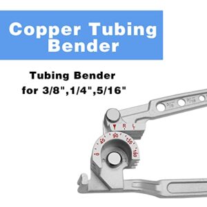 Pipe Bender 180°Tube Bender Copper Tubing Bender, Ratchet Tubing Bender for 3/8",1/4",5/16",for Copper, Brass, Aluminum and Thin Steel Pipes