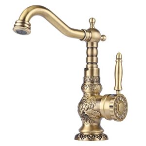 weijiankang brass kitchen faucet antique single handle bathroom faucet, mixer tap bronze multifunctional faucet, 360 degree swivel spout bathroom sink faucet, universal splash filter lavatory faucet