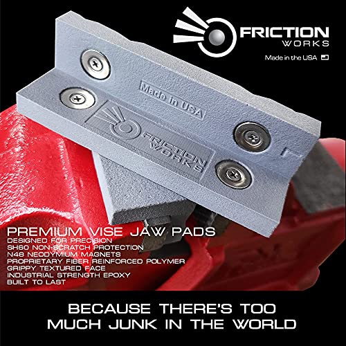 Frictionworks Vise Jaws - 4 Inch Pro Grade Magnetic Non-Scratch Covers Made in USA