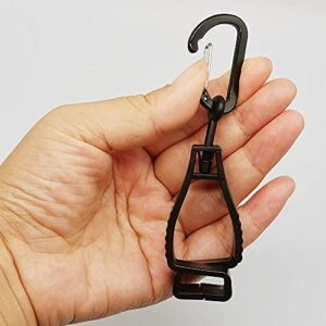 3pcs Glove Grabber Clip Holder Work Safety Glove Keeper Guard Labor Worker Glasses Helmets Hanger Clamp Catcher Belt Holder (Black) Medium