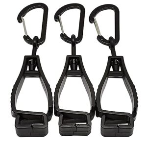 3pcs Glove Grabber Clip Holder Work Safety Glove Keeper Guard Labor Worker Glasses Helmets Hanger Clamp Catcher Belt Holder (Black) Medium