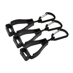 3pcs Glove Grabber Clip Holder Work Safety Glove Keeper Guard Labor Worker Glasses Helmets Hanger Clamp Catcher Belt Holder (Black) Medium