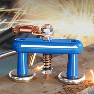 Magnetic Ground Clamp Welding Magnet - Welding Ground Clamp For Welder Copper Tail Ground Connector 500A, Double Magnet