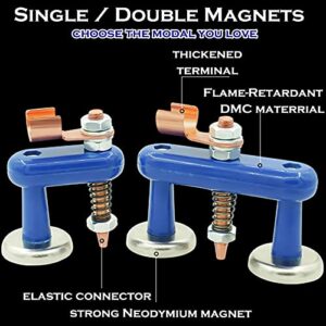 Magnetic Ground Clamp Welding Magnet - Welding Ground Clamp For Welder Copper Tail Ground Connector 500A, Double Magnet