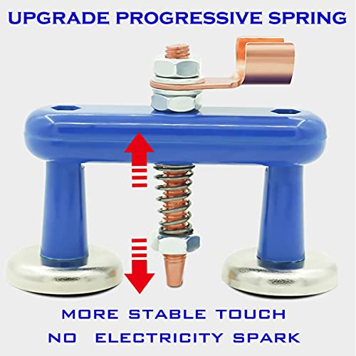 Magnetic Ground Clamp Welding Magnet - Welding Ground Clamp For Welder Copper Tail Ground Connector 500A, Double Magnet