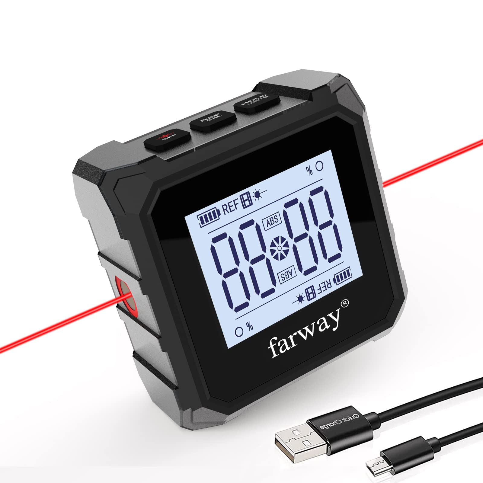 Digital Angle Finder with Laser - Magnetic Digital Angle Gauge Protractor,Cube Inclinometer with LCD Display for Accurate Measuring