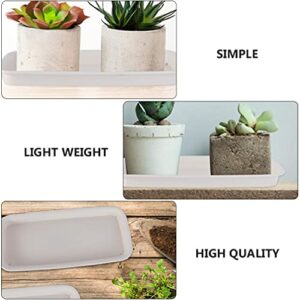 Hemoton 6pcs Water Tray Flower Pot Tray Clay Pebbles for Plants Flower Saucer Rectangular Flowerpot Trays Houseplants Live Indoor Bottom Saucer Bracket Square Plastic Raw Material Pp 27c