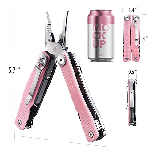 FantastiCAR Pink Utility knife Box cutter with Extra Blades and Multifunctional Pliers Set, Stainless Steel Body and Gift Packaging Box