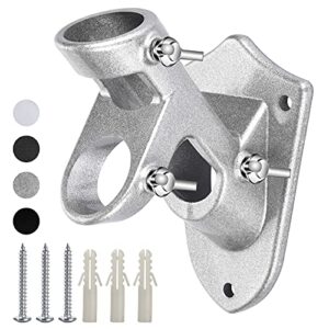 flag holder, flag bracket, heavy duty house flag pole holder bracket, aluminum mount - stainless steel hardware - strong and rust proof - 1" inner diameter (silver-1pack)