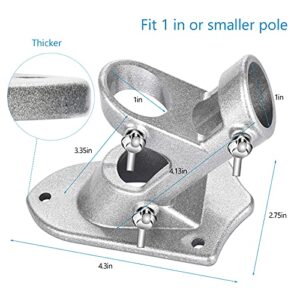 Flag Holder, Flag Bracket, Heavy Duty House Flag Pole Holder Bracket, Aluminum Mount - Stainless Steel Hardware - Strong and Rust Proof - 1" Inner Diameter (Silver-1Pack)