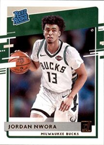 2020-21 donruss #220 jordan nwora milwaukee bucks rookie basketball card