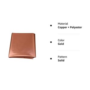 LOOGOOL Copper Fabric Blocking RFID/RF-Reduce EMF/EMI Protection Conductive Fabric Anti-Radiation Military Grade Shielding Fabric 78 inch x43 inch , Gold