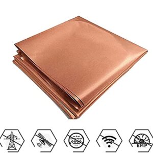 LOOGOOL Copper Fabric Blocking RFID/RF-Reduce EMF/EMI Protection Conductive Fabric Anti-Radiation Military Grade Shielding Fabric 78 inch x43 inch , Gold