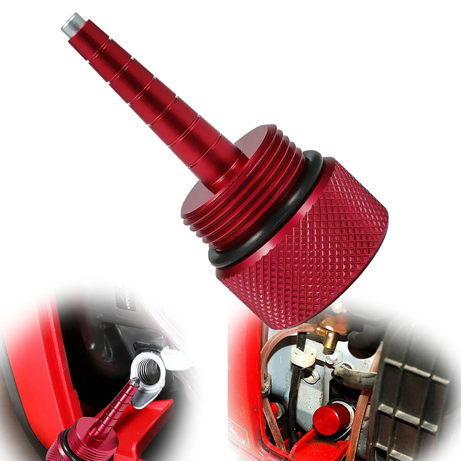 CASTNOO Magnetic Oil Dipstick Generator Oil Dip Stick Aluminum Red Fits for Generator EU2200i