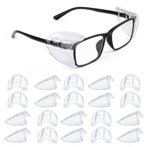 melasa 12 pairs eye glasses side shields, flexible slip on side shields for safety glasses fits small to large eyeglasses universal