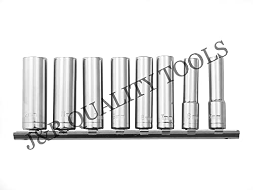 VCT 18PC 1/4" Dr Drive SAE Standard & MM Metric Deep Deepwell Hand Socket Set (6-Point)