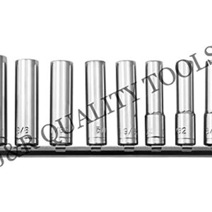 VCT 18PC 1/4" Dr Drive SAE Standard & MM Metric Deep Deepwell Hand Socket Set (6-Point)