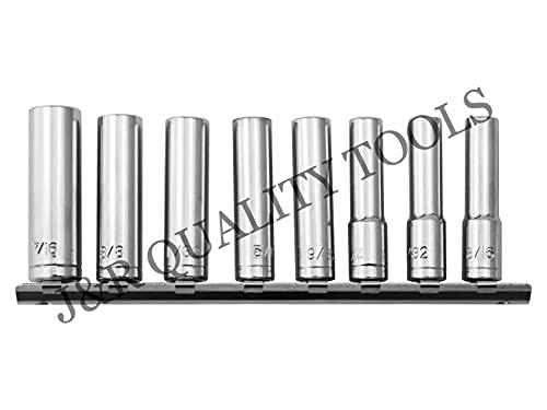 VCT 18PC 1/4" Dr Drive SAE Standard & MM Metric Deep Deepwell Hand Socket Set (6-Point)