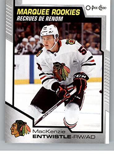 2020-21 O-Pee-Chee #646 MacKenzie Entwistle RC Rookie Card Chicago Blackhawks Marquee Rookies Official NHL Hockey Trading Card From Upper Deck Series Two in Raw (NM or Better) Condition