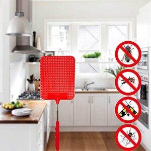 Dr. Dakota 4Pcs Telescopic Fly Swatters, 29in Long Heavy Duty Retractable Manual Plastic Fly Swatter, Premium Extendable Flyswatter with Long Stainless Steel Pole, Pack of 3 Assorted Colors