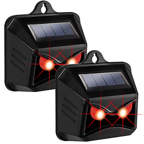 Triumpeek Animal Repeller, Solar Powered Predator Eye Nighttime Animal Deterrent Devices with Red LED Lights, Night Guard Animal Repellent Scares Coyote Skunk Raccoon Deer Away from Yard Chicken Coop