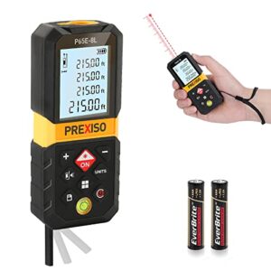 prexiso laser measure, 215ft laser measurement tool with entension for diagonal measuring ft/ft+in/in/m units - pythagorean mode, area volume -100 sets data storage, medidor laser distance meter