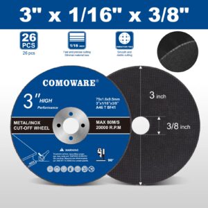 COMOWARE 4 1/2" Cut Off Wheel 50+2 Pack, Cut Off Wheels 4 1/2 x 7/8 Inch Ultra Thin, Metal and Stainless Steel Cutting Wheel for Angle Grinder, General Purpose Metal Cutting Disc for Angle Grinder