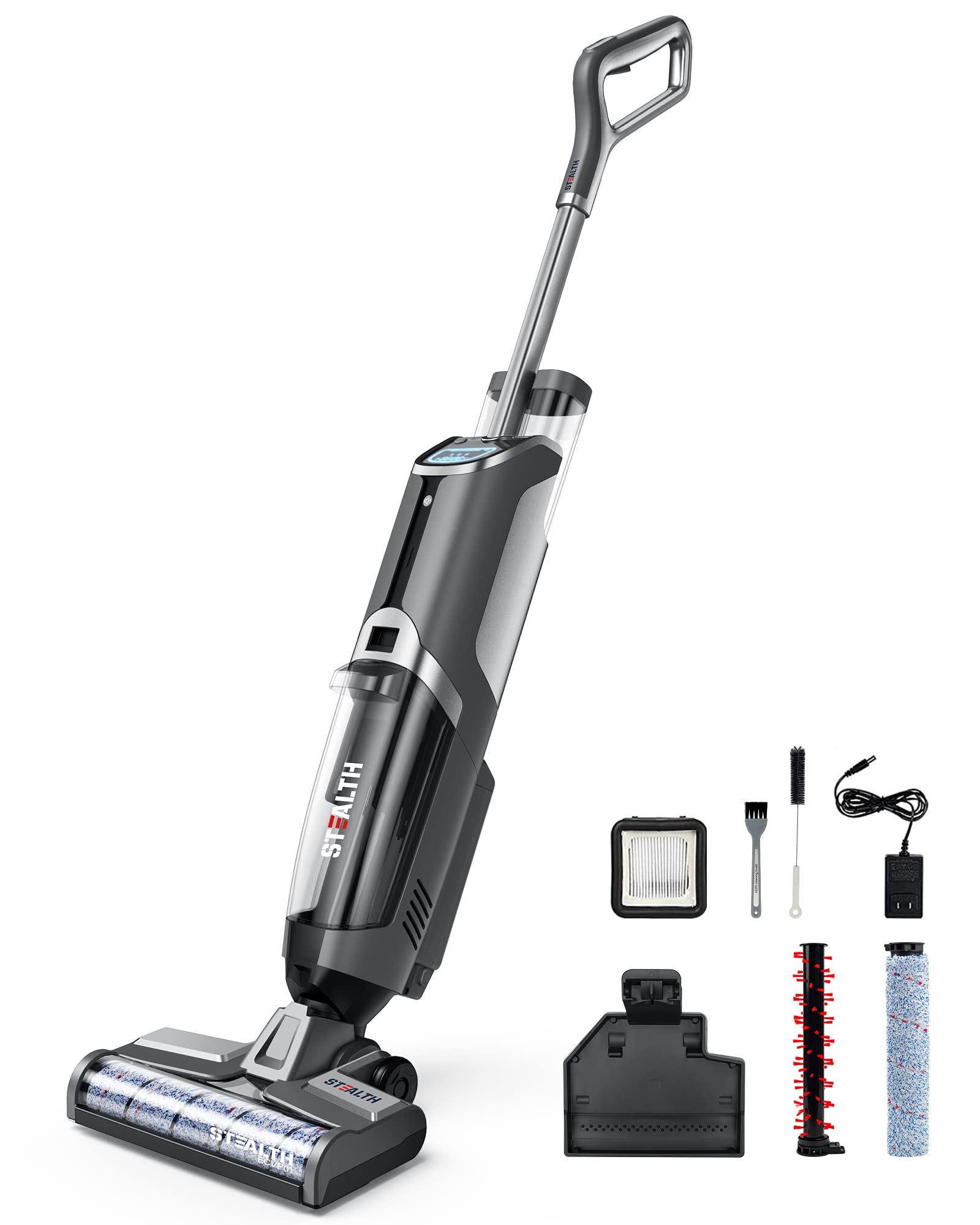 Stealth All in One Cleaner and Mop Shop Wet Dry Vacuums, Hard Floors and Area Rug, Gray