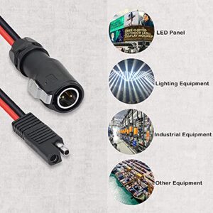 GINTOOYUN SAE to LP-20 Cable Adapter,Water Proof 10AWG 2 Pin Power Industrial Circular Connector to SAE Cable, for Solar Panel Suitcase,RV Solar Ports