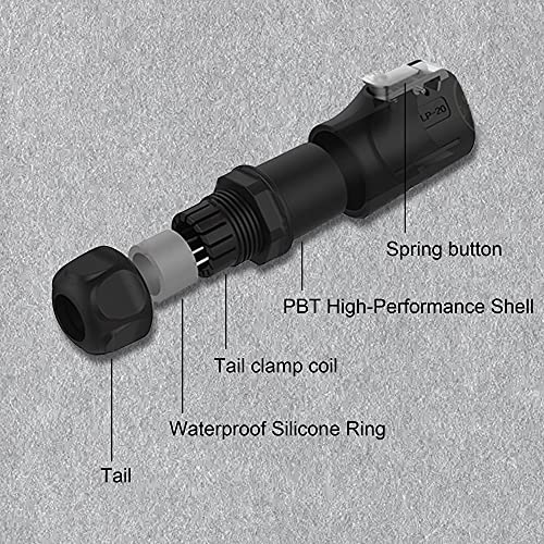 GINTOOYUN SAE to LP-20 Cable Adapter,Water Proof 10AWG 2 Pin Power Industrial Circular Connector to SAE Cable, for Solar Panel Suitcase,RV Solar Ports