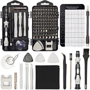 strebito precision screwdriver set 124-piece electronics tool kit with 101 bits magnetic screwdriver set for computer, laptop, cell phone, pc, macbook, iphone, nintendo switch, ps4, ps5, xbox repair