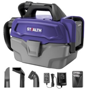 stealth wet/dry vacuum 5 gallon, 5.5 peak hp shop vacuum with blower & drain port for home, garage, car, workshop,ecv05p2