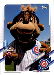 2021 topps opening day baseball mascots #m-1 clark chicago cubs official mlb trading card (raw near mint or better condition straight from pack and box)