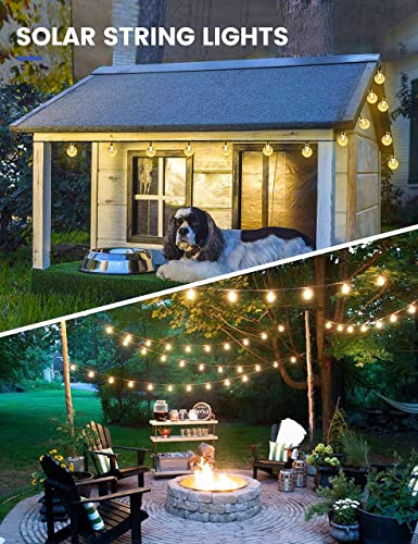 Bryopath Solar String Lights Outdoor, Solar Xmas Tree Lights, Crystal Globe Lights with 8 Lighting Modes, Waterproof Solar Powered Patio Lights for Garden Yard Porch Wedding Party Decor Halloween