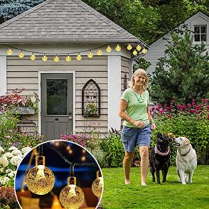 Bryopath Solar String Lights Outdoor, Solar Xmas Tree Lights, Crystal Globe Lights with 8 Lighting Modes, Waterproof Solar Powered Patio Lights for Garden Yard Porch Wedding Party Decor Halloween