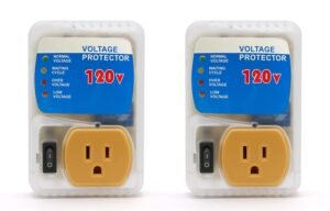 bseed electronic surge protector for home appliance,voltage protector suit for refrigerators and freezers, voltage brownout outlet 120v 15a,1800watts(2 pack)