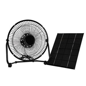 iron usb solar panel fan, 8 inch 5.2w 6v cooling fan + solar panel for outdoor traveling