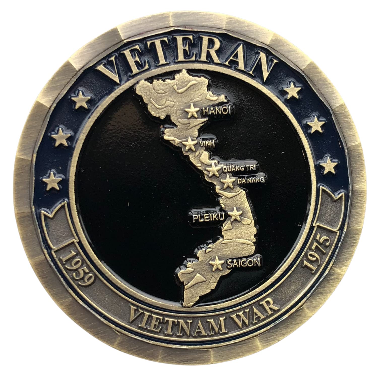 Vietnam War Veteran Ribbon 1959-1975 Challenge Coin