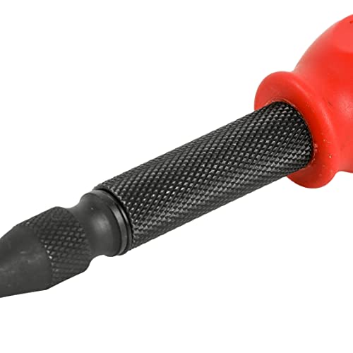 ARES 10022 - Automatic Center Punch - 5-Inch Adjustable Spring-Loaded Tool - Anti-Slip Knurled Grip - Durable S2 Steel Tip