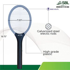 SBL Home Electric Fly Swatter Racket, Electric Mosquito Swatter, Bug Zapper Racket, Electric Fly Bat with Patented Wall Case, Gray, Black (1 Pack)