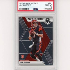 graded 2020 panini mosaic joe burrow #261 rookie rc football card psa 10 gem mint