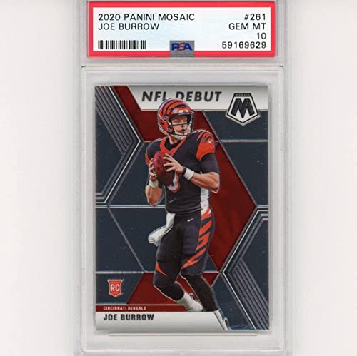 Graded 2020 Panini Mosaic Joe Burrow #261 Rookie RC Football Card PSA 10 Gem Mint