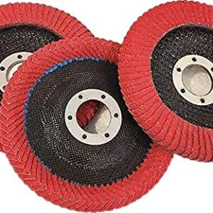 WA 3PCS - 4 1/2"x7/8" Curved Edge 60# Fillet Weld VSM Ceramic Flap Discs Sanding Disc Grinding Wheel for Angle Grinder Metal/Stainless Steel 4 1/2 Inch Grit 60