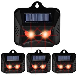 triumpeek animal repeller, solar powered predator eye nighttime animal deterrent devices with red led lights, night guard animal repellent scares coyote skunk raccoon deer away from yard chicken coop